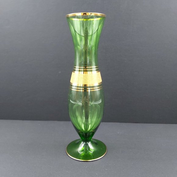 Unbranded | Accents | Emerald Green Bohemian Glass Footed Bud Vase Only ...